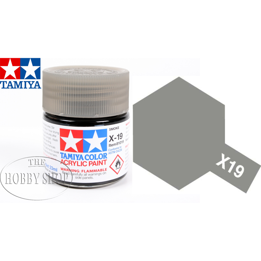 Tamiya X-19 Gloss Smoke Acrylic - The Hobby Shop