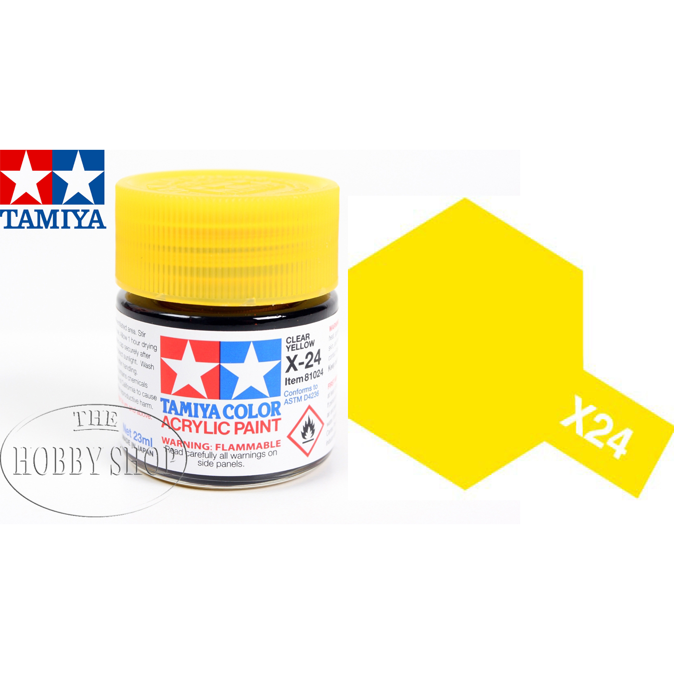 Tamiya X-24 Clear Yellow Acrylic (23ml) - The Hobby Shop