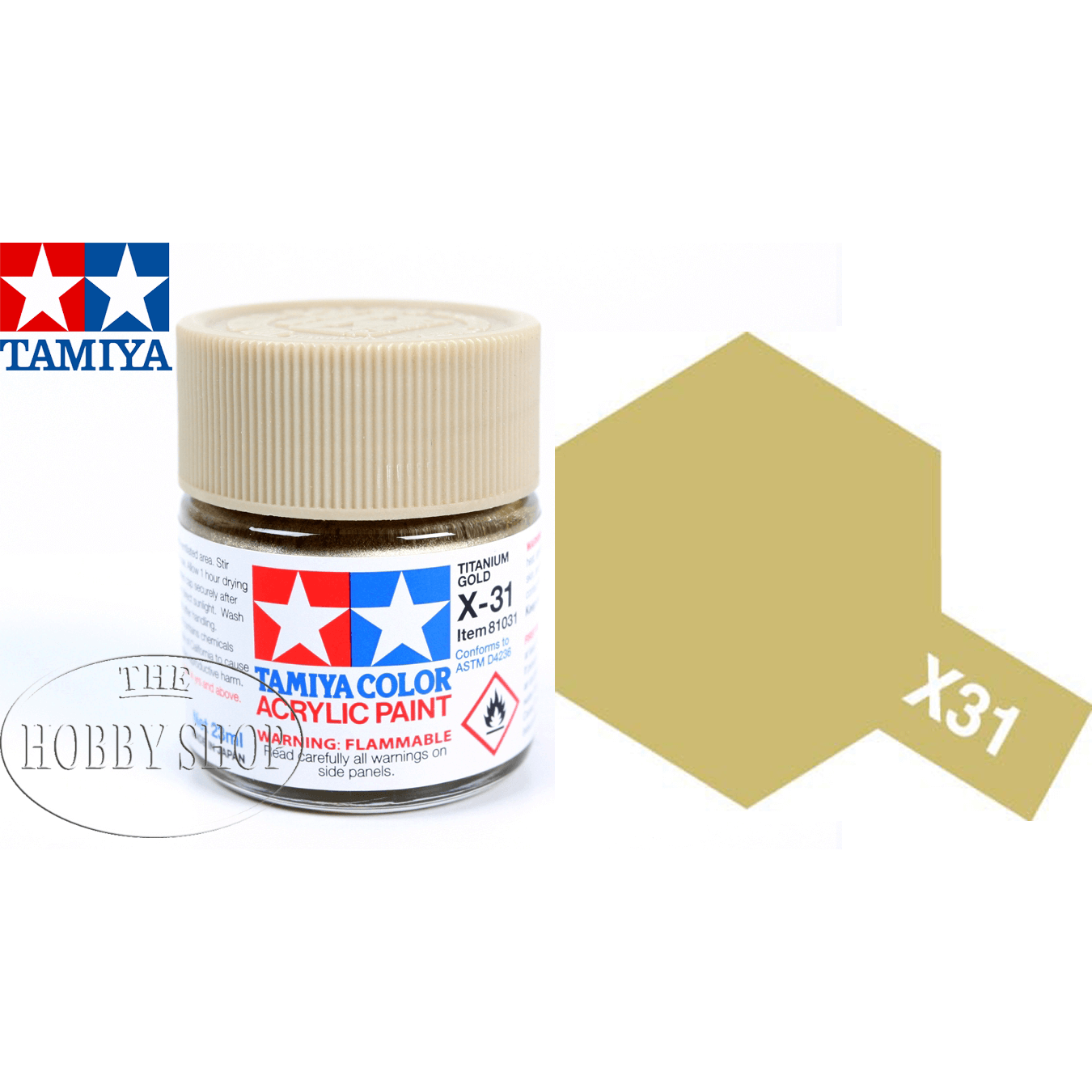 Tamiya X-31 Gloss Titanium Gold Acrylic (23ml) - The Hobby Shop