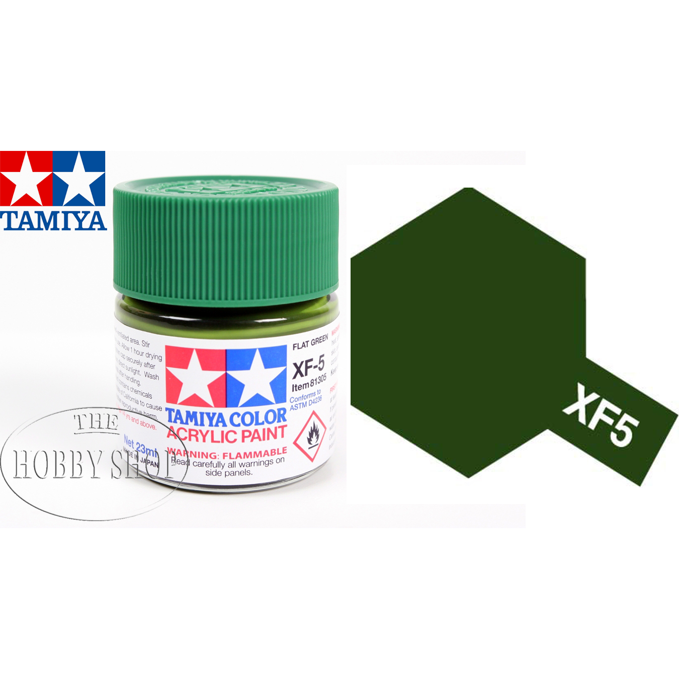 Tamiya XF-5 Flat Green Acrylic (23ml) - The Hobby Shop
