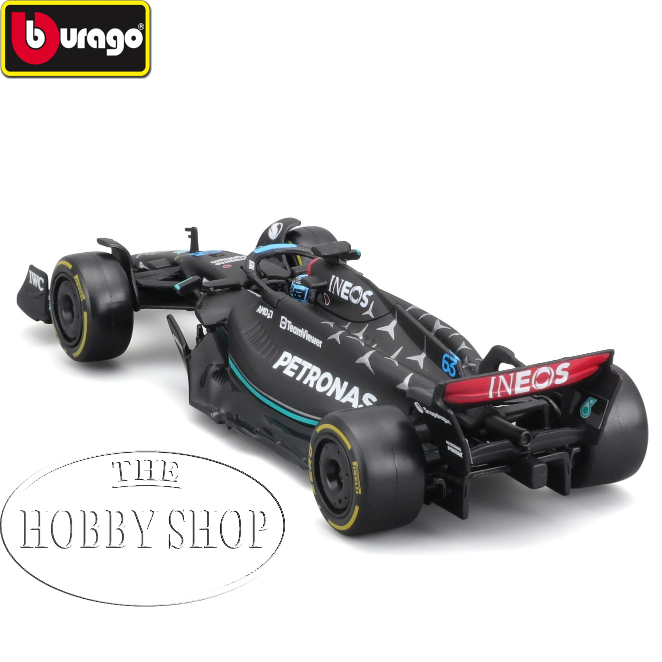 Burago 1/43 Mercedes AMG F1 W14 2023 Lewis Hamilton with Helmut - The ...